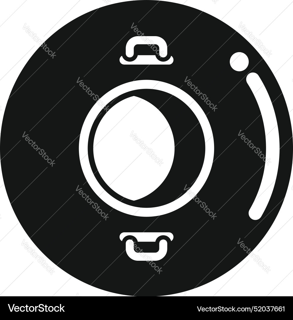 Round plastic window showing half moon at night Vector Image