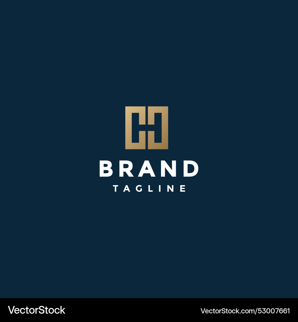 Simple elegant initial letter ch logo design Vector Image