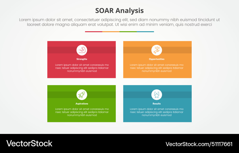 Soar analysis infographic concept for slide Vector Image