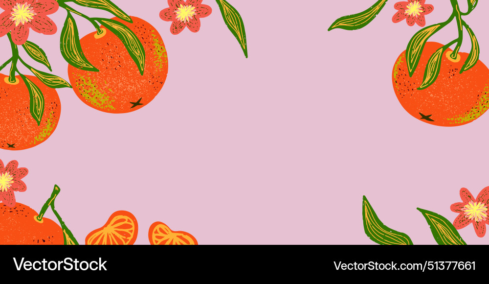 Tangerine card background on pink Royalty Free Vector Image