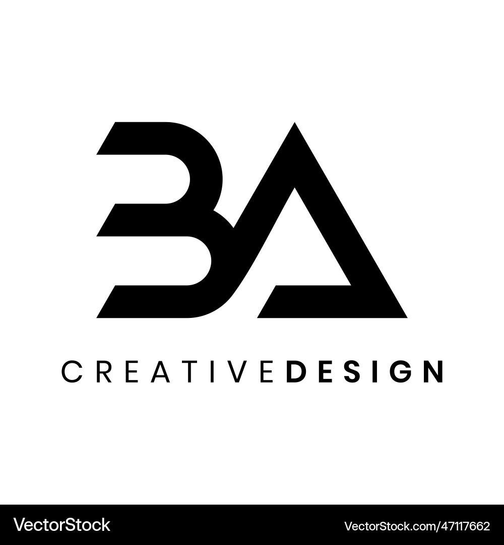 Abstract linked letter ba logo design Royalty Free Vector