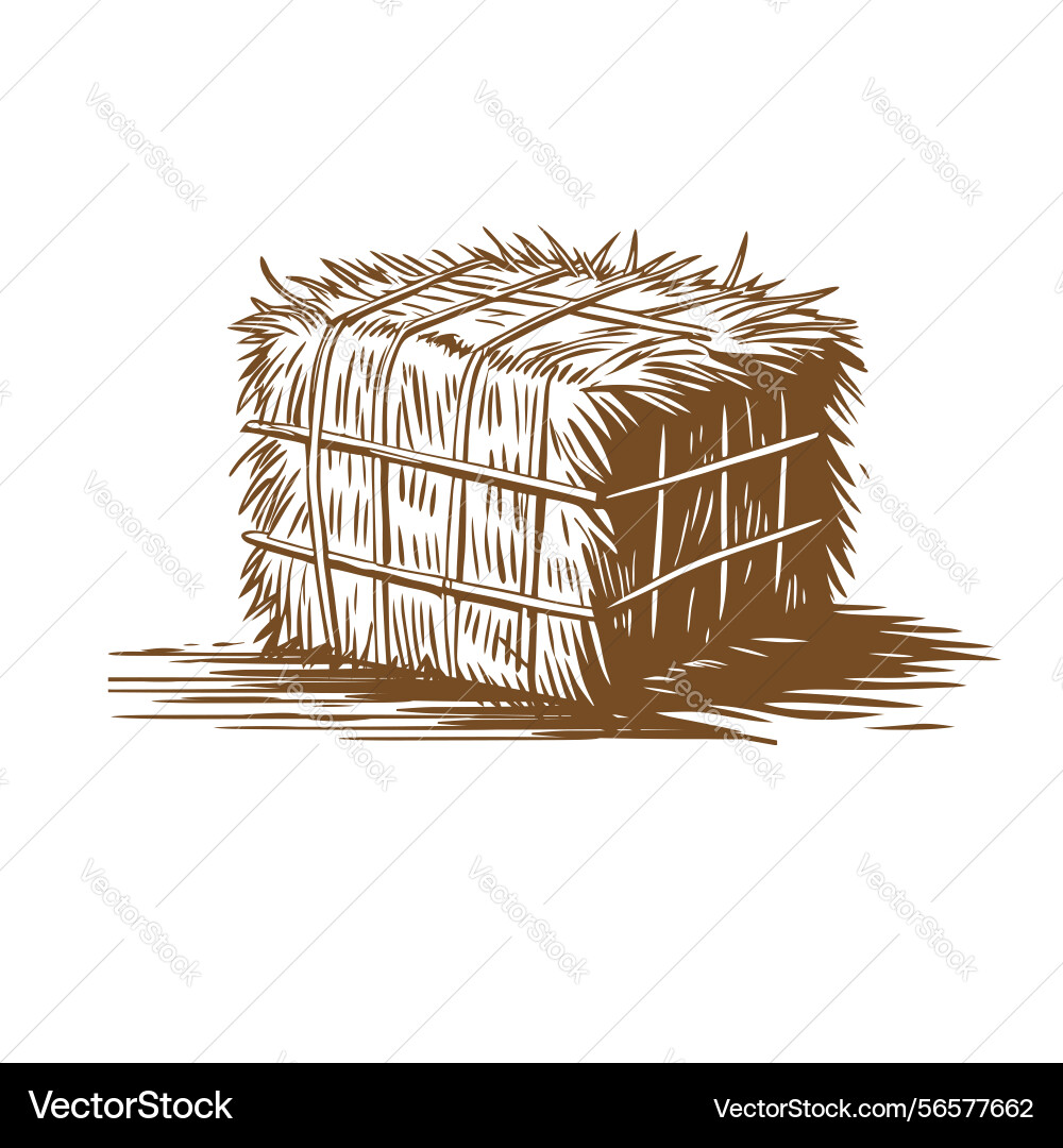 Ai-generated hay bale rustic farm clipart Vector Image