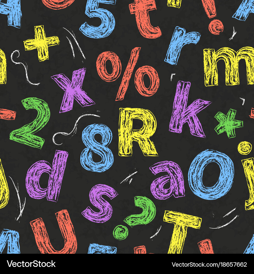 Colorful retro hand drawn alphabet letters drawing
