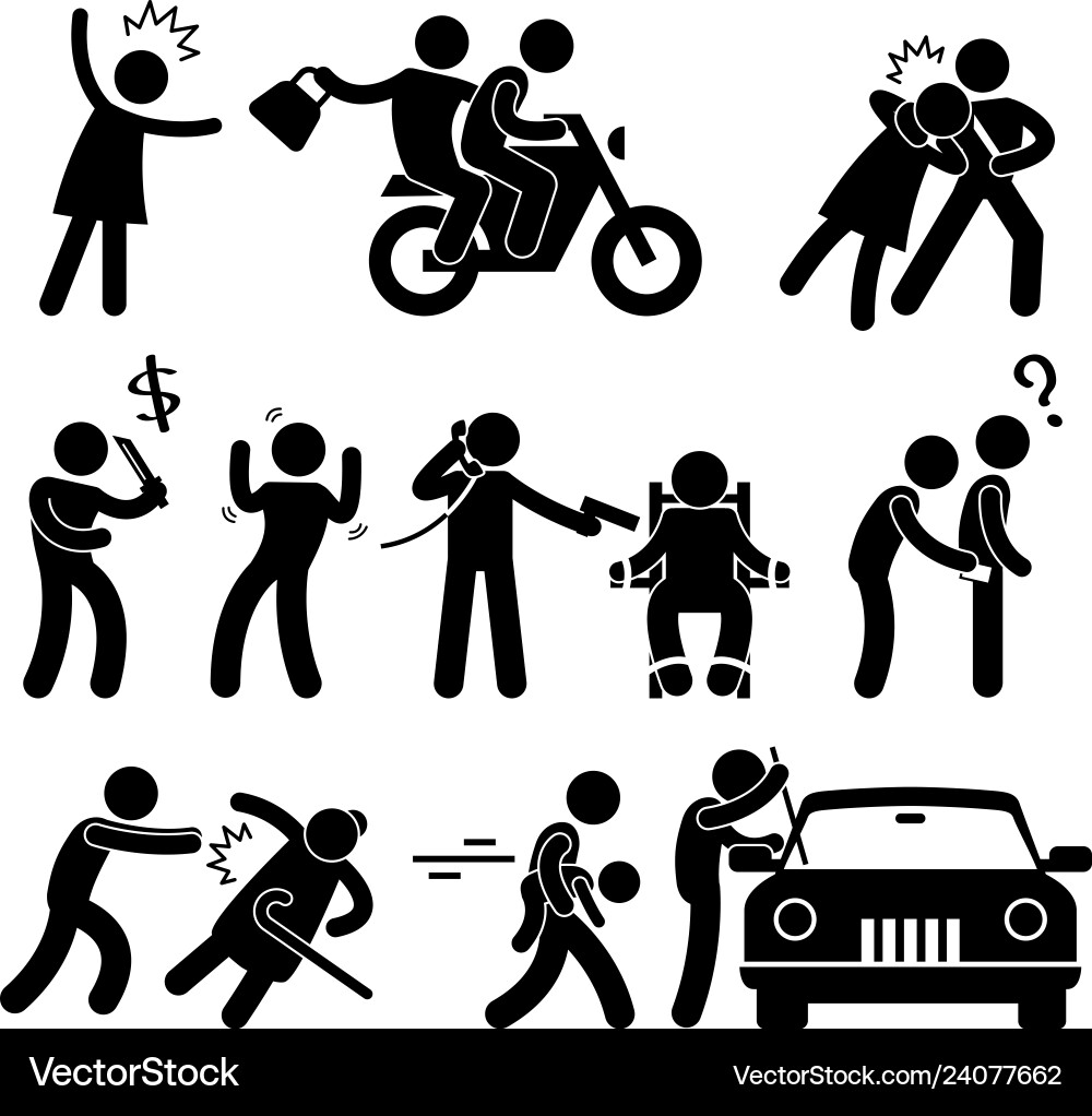 Criminal Activity Icons Royalty Free Vector Image