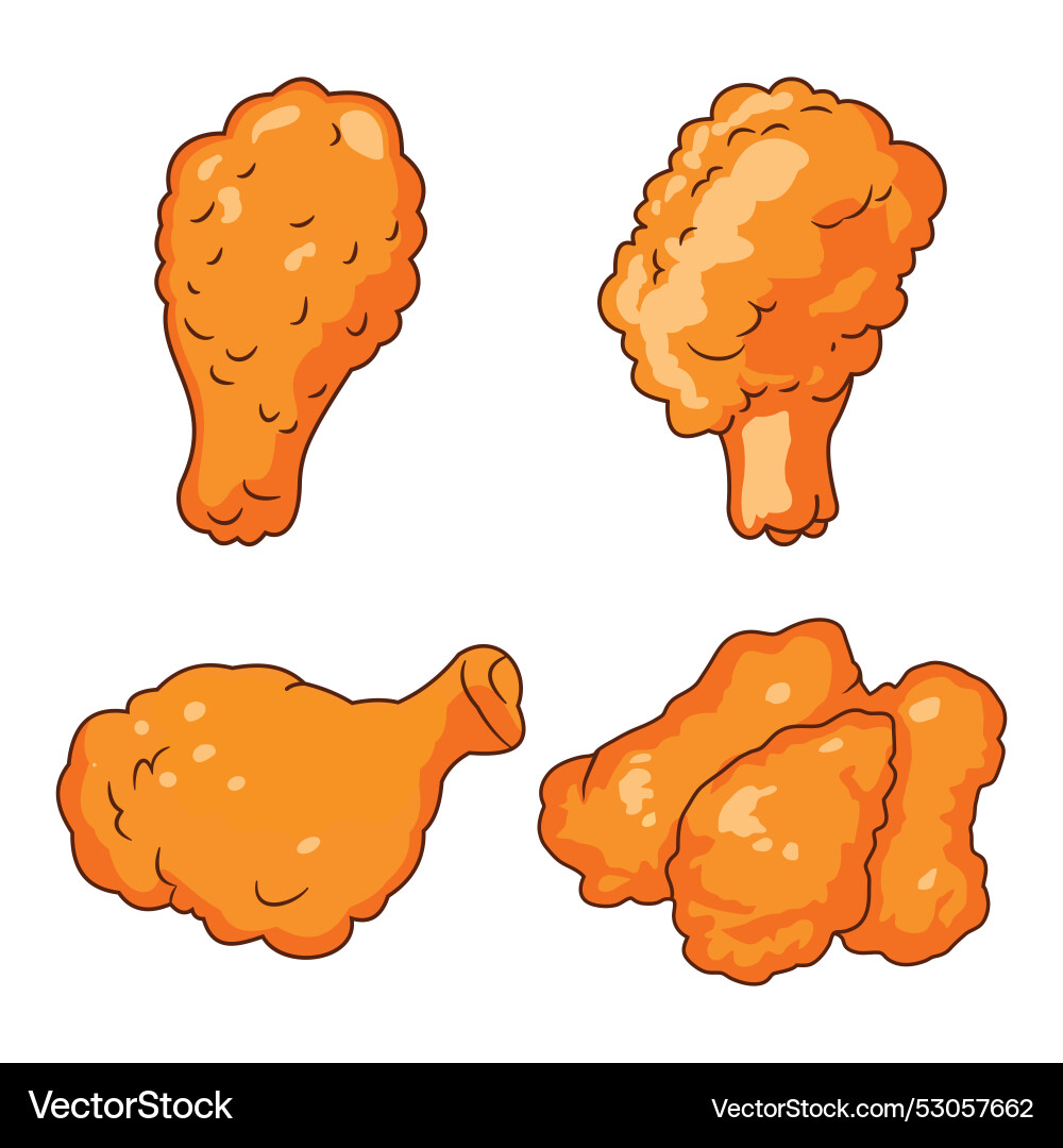 Crunchy crispy fried chicken fast junk food Vector Image