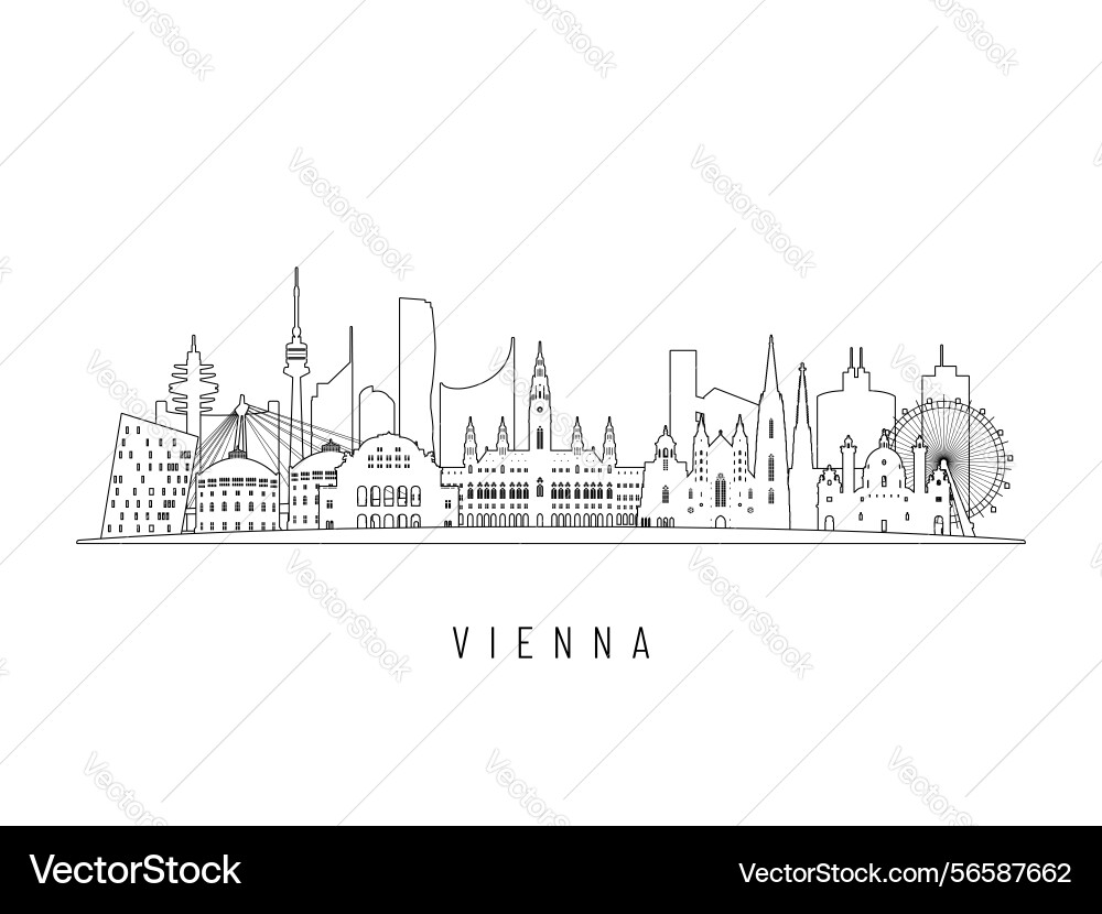 Detailed vienna skyline Royalty Free Vector Image