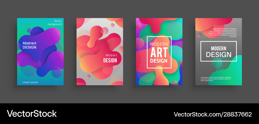 Dynamic form posters colored geometric forms Vector Image