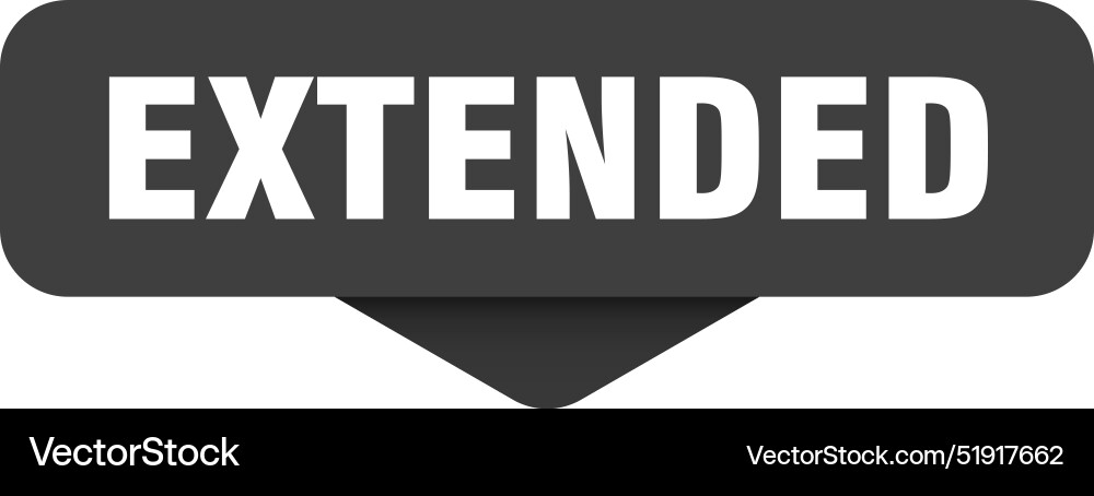 Extended sticker extended sign on transparent Vector Image