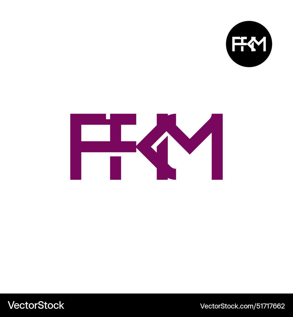 Fkm logo letter monogram design Royalty Free Vector Image