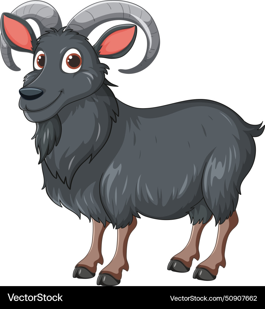 Graphic of a smiling stylized goat Royalty Free Vector Image