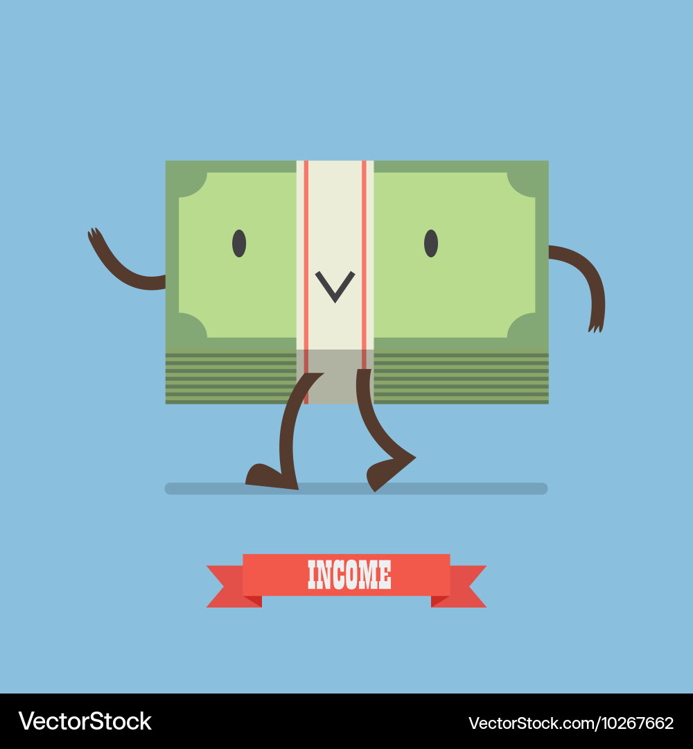 Happy money bill character Royalty Free Vector Image