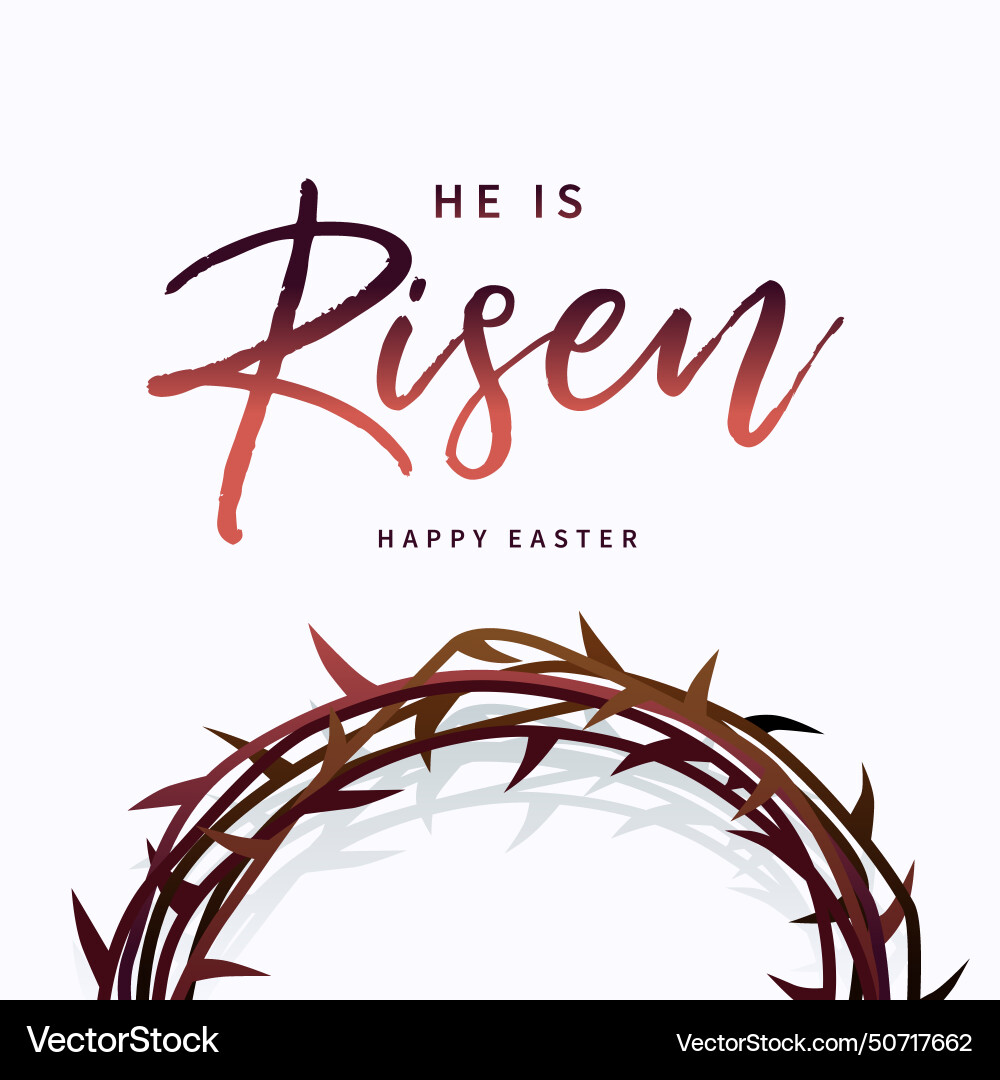 He is risen happy easter holiday banner Royalty Free Vector