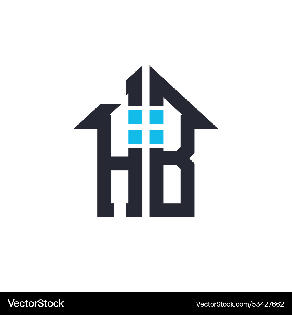 Initials hb house logo design creative letter Vector Image