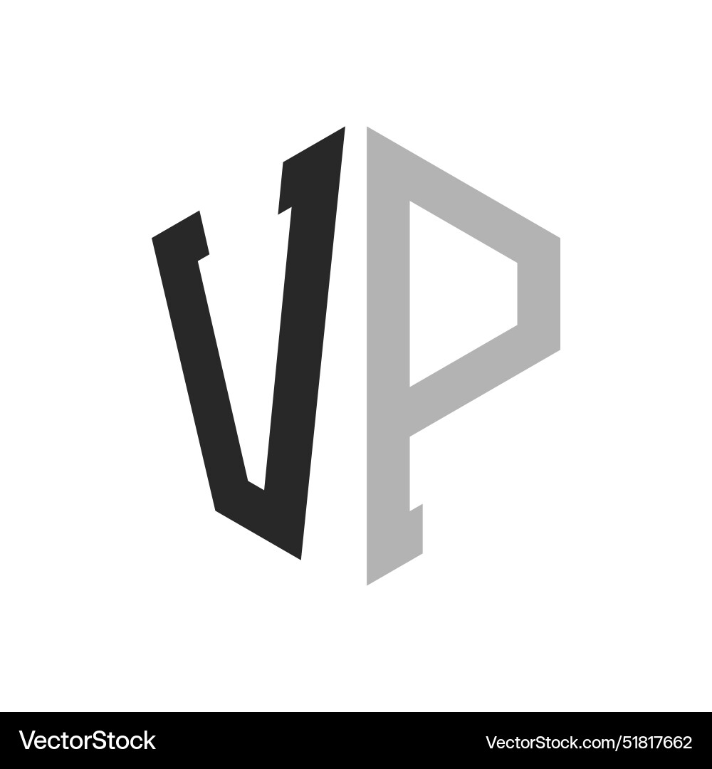 Modern unique hexagon letter vp logo design Vector Image
