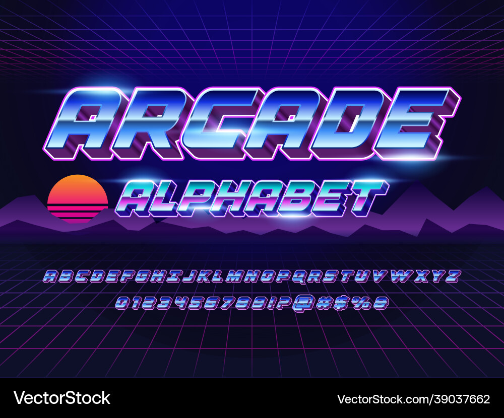 Retro font Royalty Free Vector Image - VectorStock