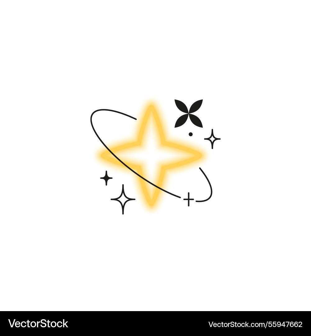 Sparkle star outline gradient blurred element Vector Image