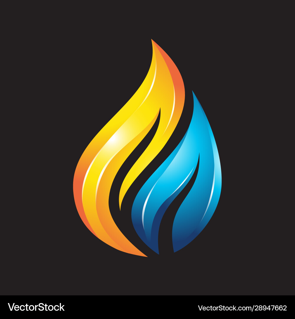 Water flame colorful logo Royalty Free Vector Image