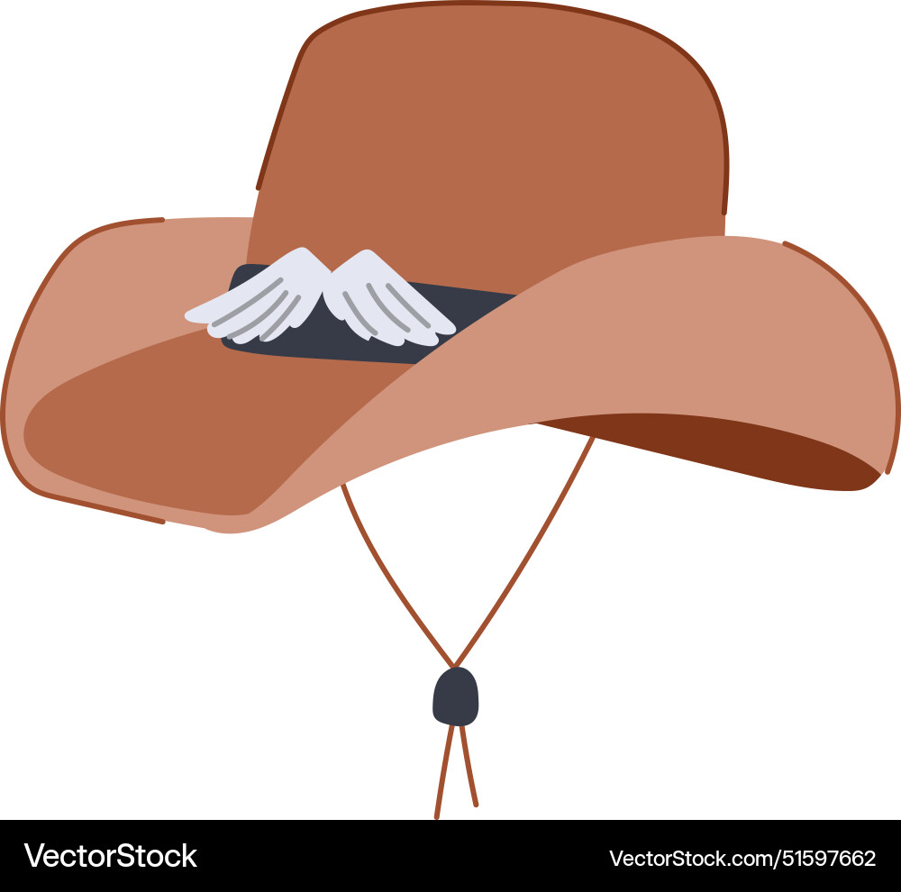 Western cowboy hat cartoon Royalty Free Vector Image