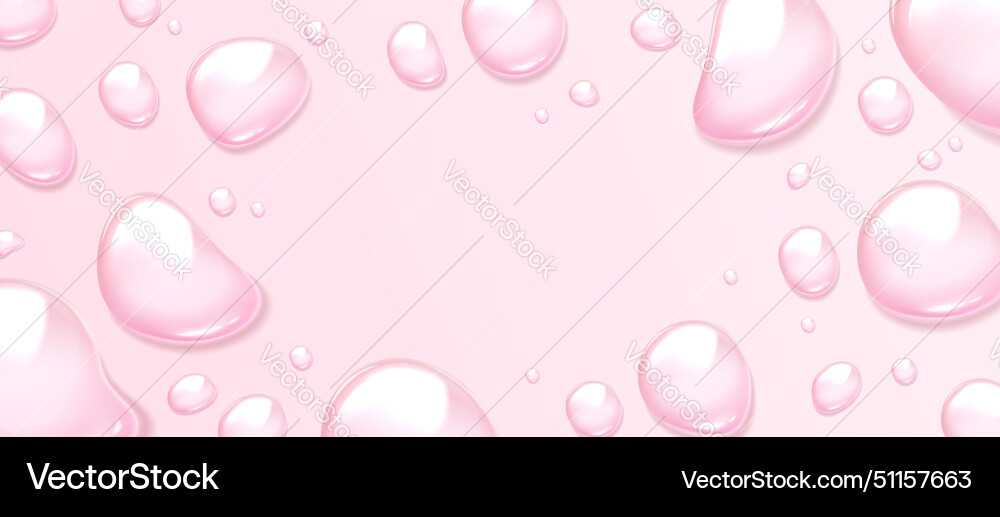 3d pink gel drop liquid jelly serum or water Vector Image