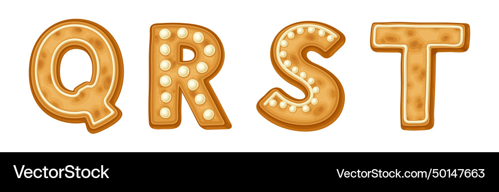 Alphabet gingerbread cookie letter uppercase Vector Image
