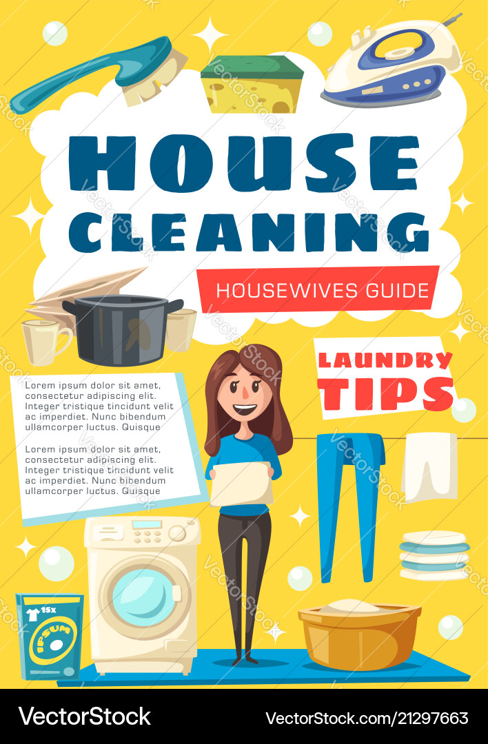 Brochure for house cleaning Royalty Free Vector Image
