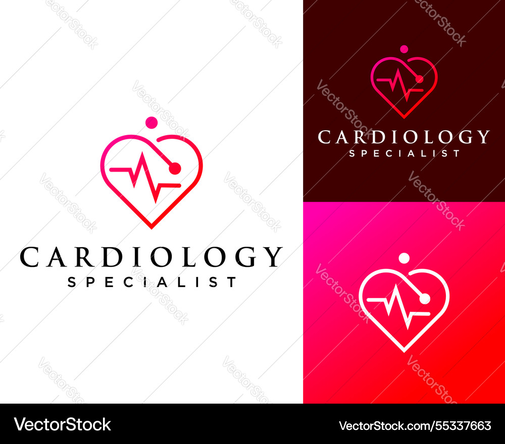 Cardiology logo Royalty Free Vector Image - VectorStock