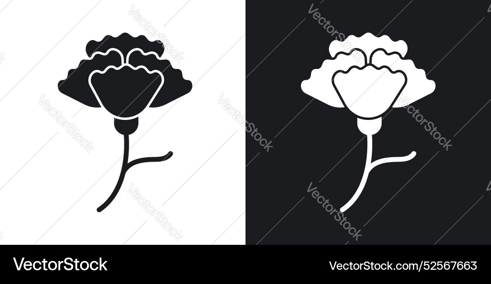 Carnation icon set on white background Royalty Free Vector