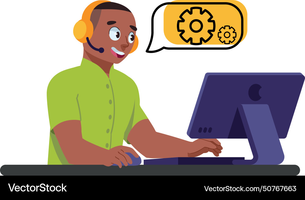 Customer support center Royalty Free Vector Image