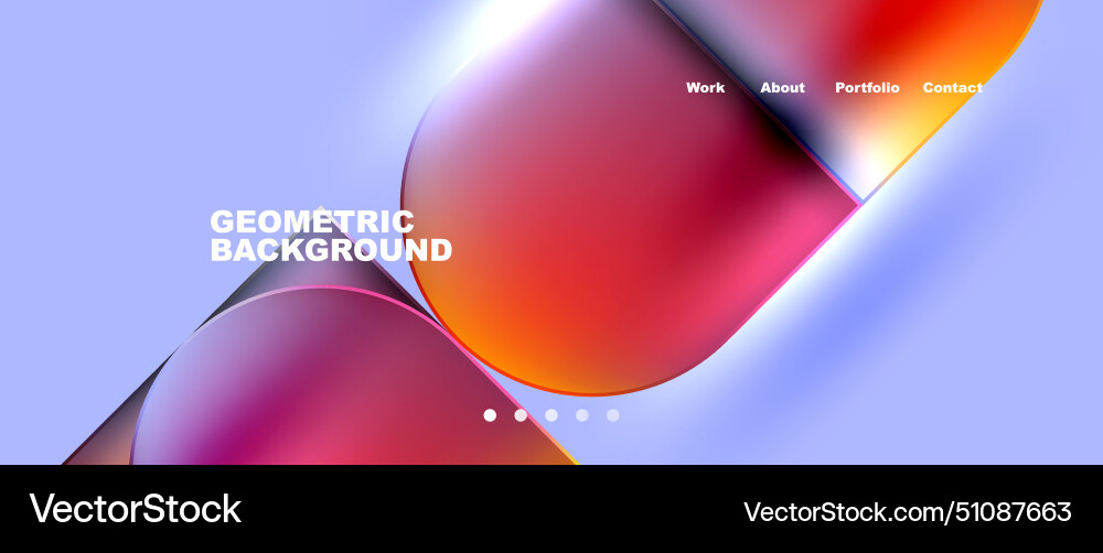 Fluid geometric background in purple and orange Vector Image