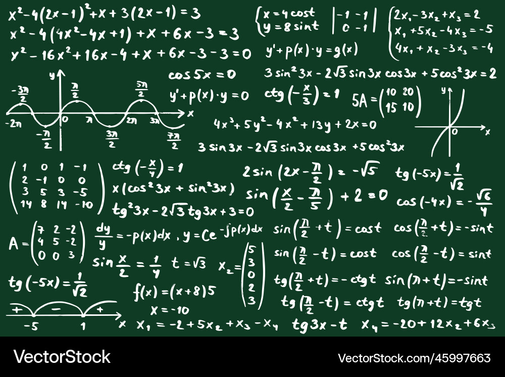 Math education blackboard calculate mathematical Vector Image