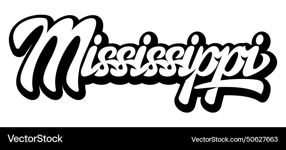 Mississippi state inscription calligraphy Vector Image