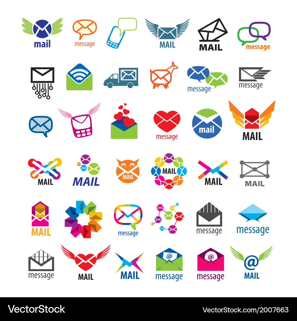 Sammlung von Logos Mail-Nachrichten Lizenzfreier Vektor