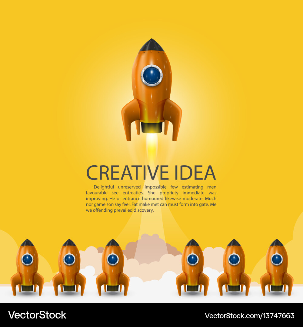 Space leader rocket launch creative idea Vector Image