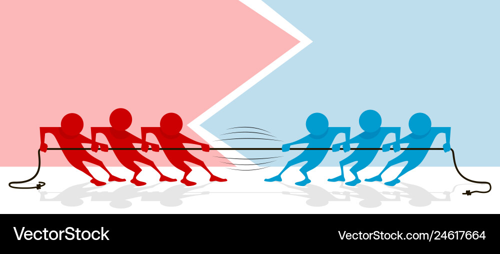 Abstract tug of war Royalty Free Vector Image - VectorStock