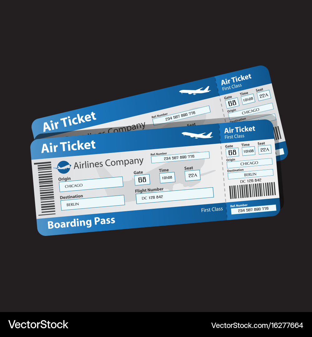 Airline Boarding Pass Royalty Free Vector Image