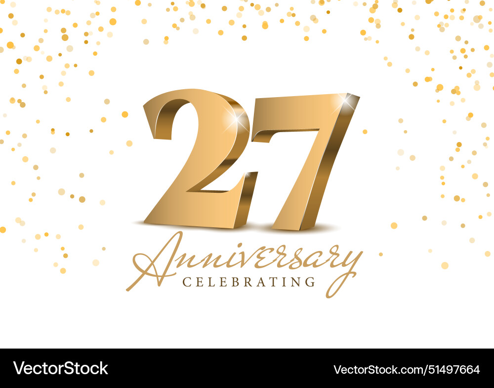 Anniversary 26 gold 3d numbers Royalty Free Vector Image