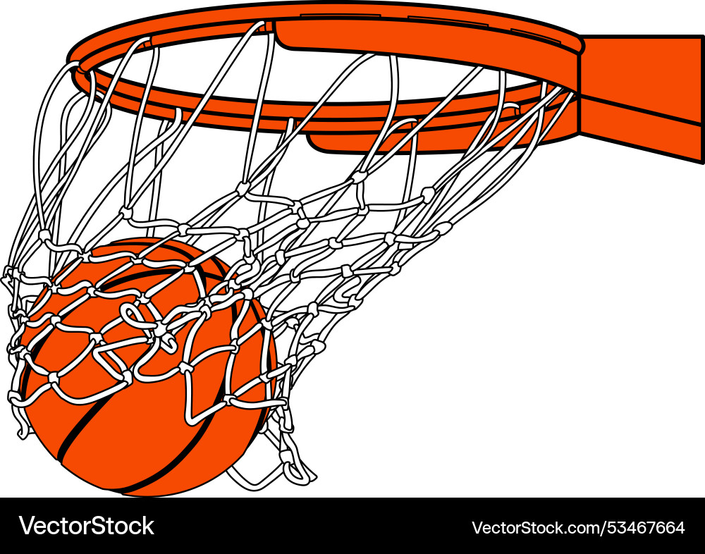 Basketball Swish Shot Royalty Free Vector Image