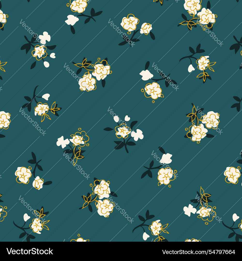 Beautiful minimal floral pattern background Vector Image