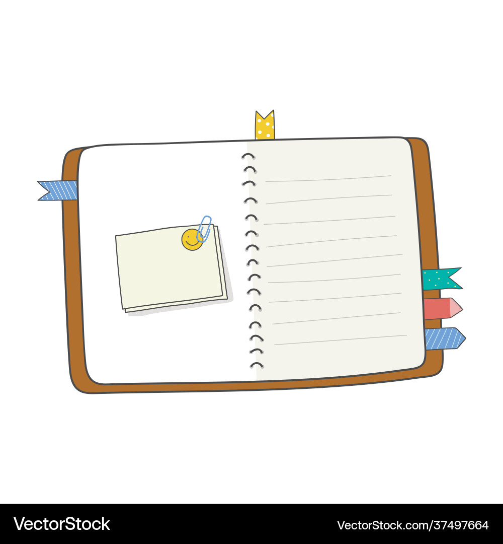 Blank open journal Royalty Free Vector Image - VectorStock