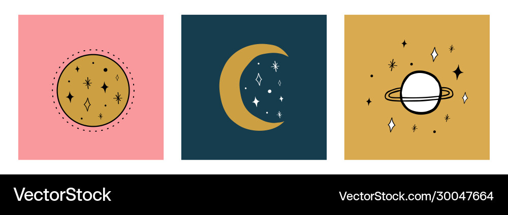 Collection mystical and mysterious cards Vector Image