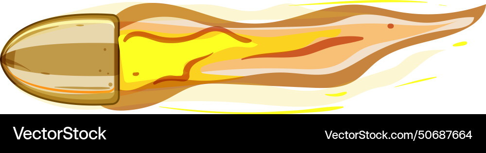 Gun bullet flying cartoon Royalty Free Vector Image