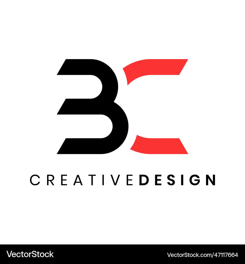 Minimalist abstract letter bc logo design Vector Image