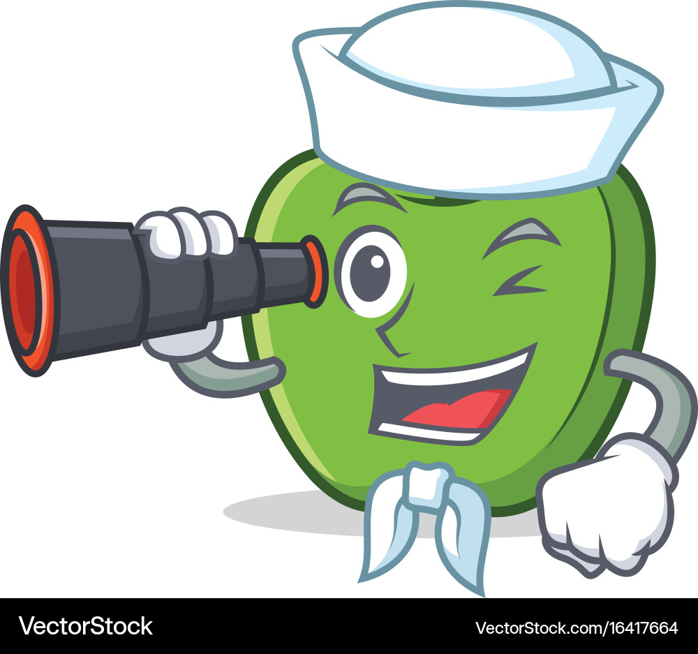 Sailor green apple character cartoon Royalty Free Vector