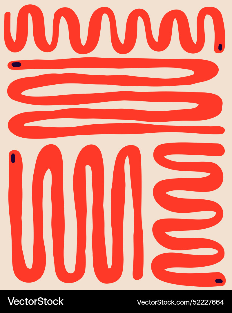 Snake card in modern trendy naive style Royalty Free Vector