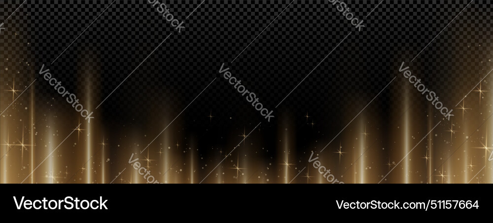 Vertical gold line light effect sparkle and flare Vector Image