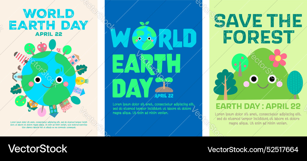 World earth day posters for graphic and web design