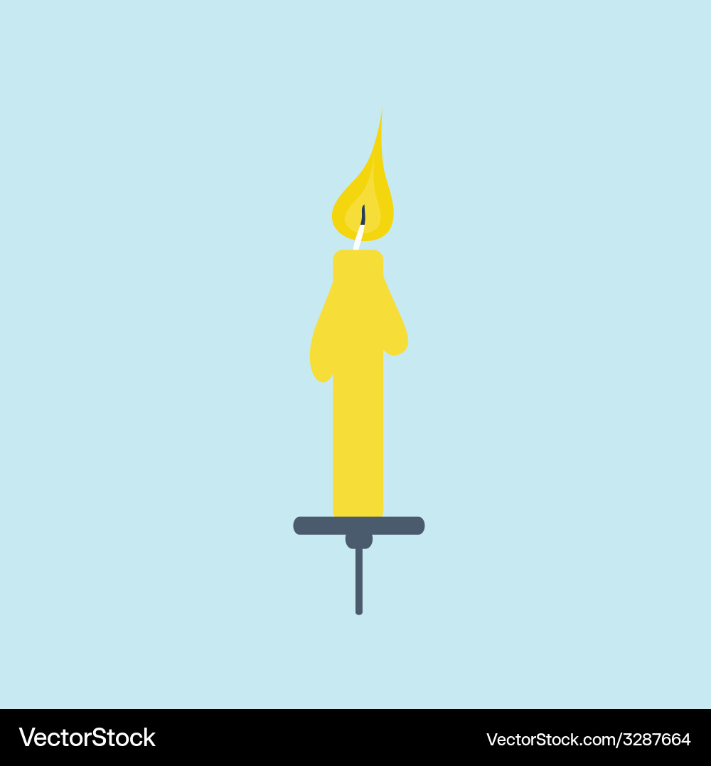Yellow candle Royalty Free Vector Image - VectorStock