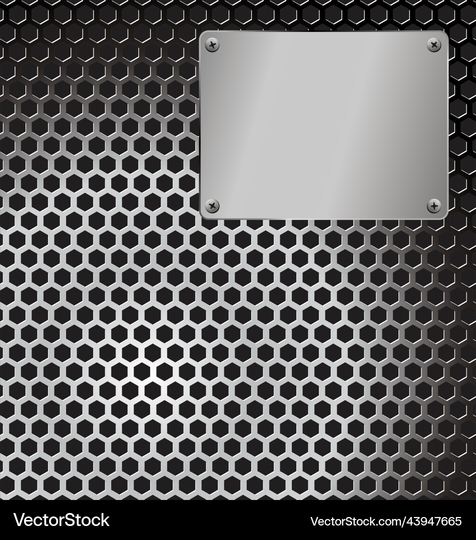 Abstract perforated silver metal background Vector Image