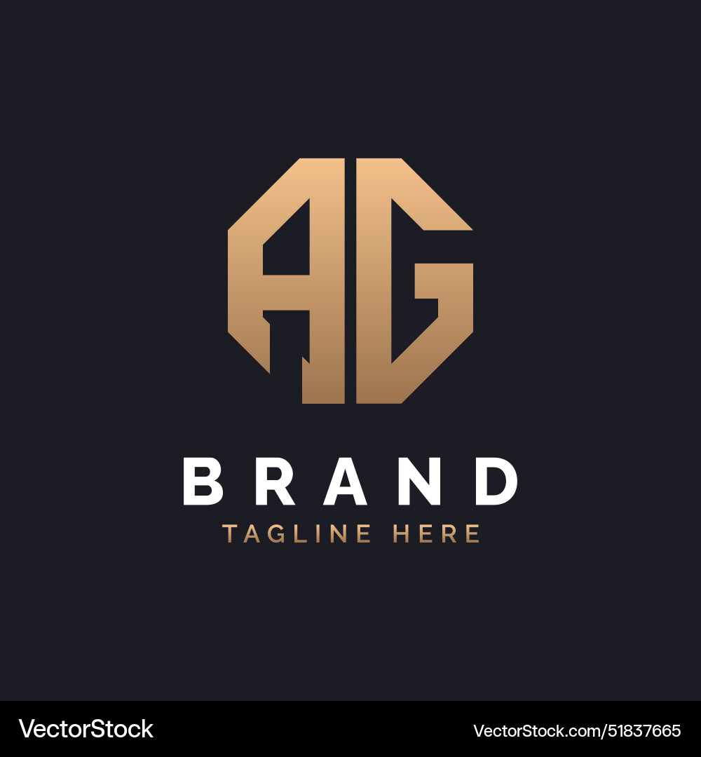 Ag logo design modern minimal elegant and luxury Vector Image