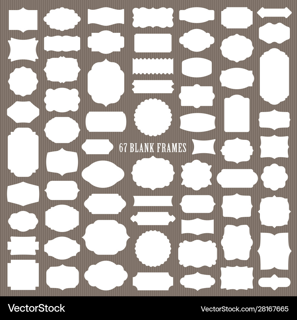 Big elegant frame and ribbon set Royalty Free Vector Image